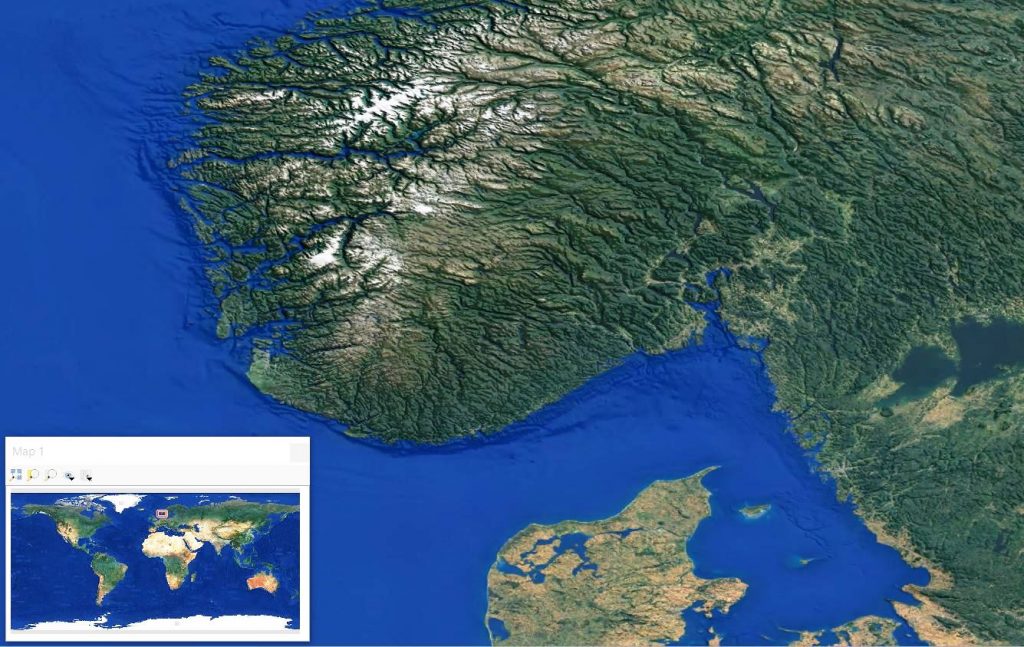 Global cloudless Sentinel-2 mosaic 2018_Textured with hillshade derived ...
